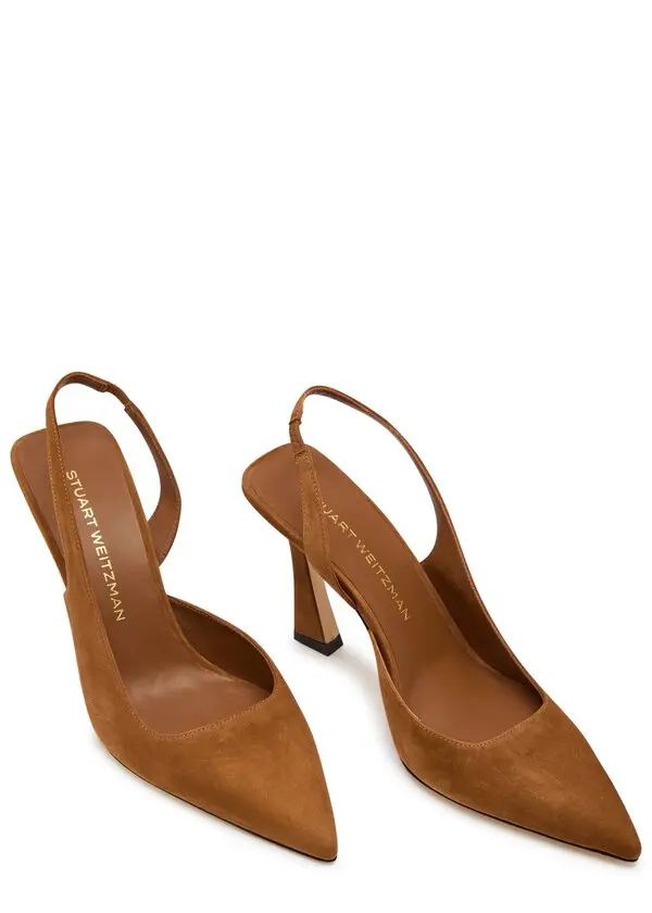 STUART WEITZMAN Vinnie 85 Suede Slingback Pumps