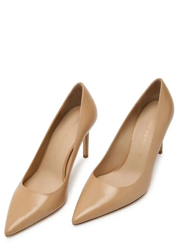 STUART WEITZMAN Power 85 Leather Pumps - Beige