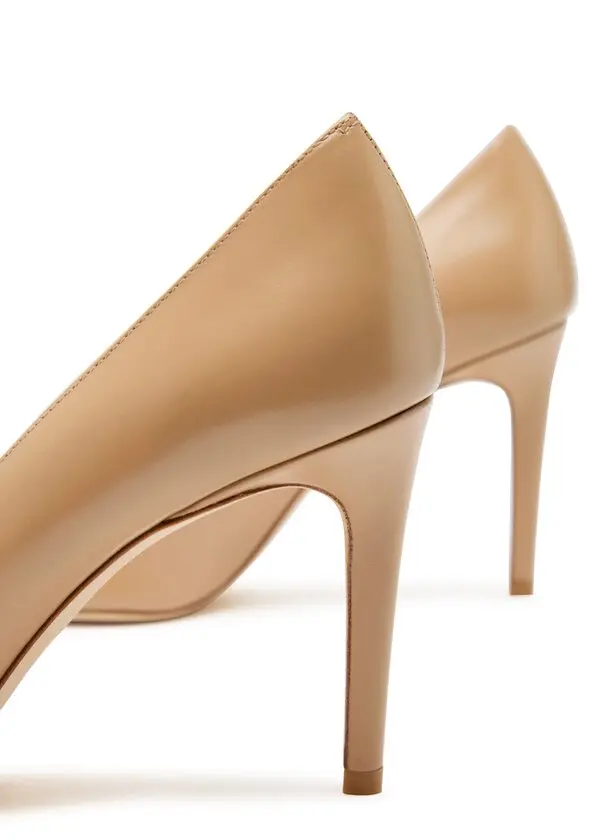 STUART WEITZMAN Power 85 Leather Pumps - Beige