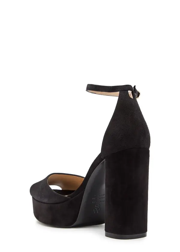 STUART WEITZMAN Sabrina 110 Suede Platform Sandals - Black