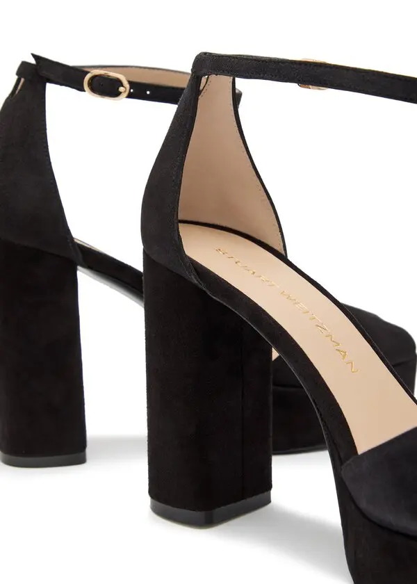 STUART WEITZMAN Sabrina 110 Suede Platform Sandals - Black