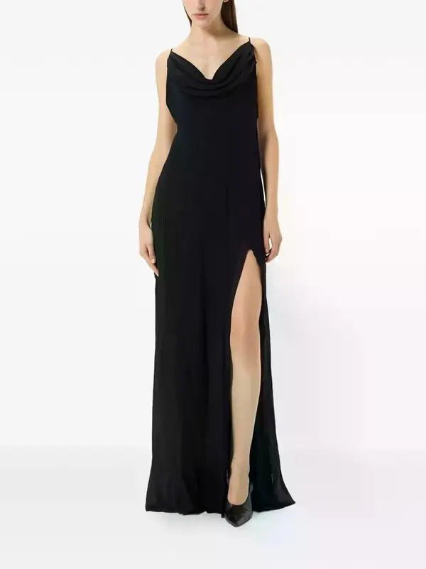 Blumarine Gown With Cowl Neck And Slit