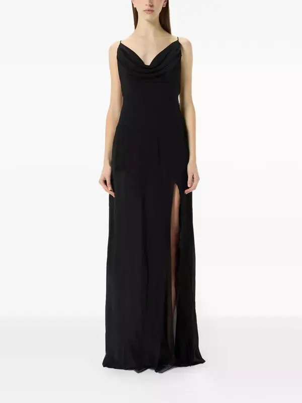 Blumarine Gown With Cowl Neck And Slit