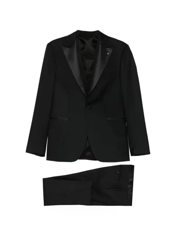 Tagliatore Satin-trim Suit - Black