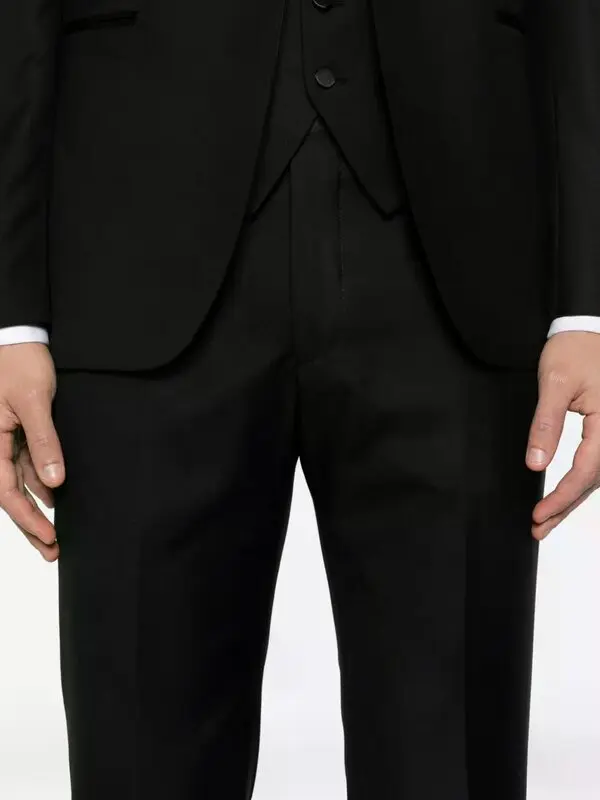 Tagliatore Satin-trim Suit - Black