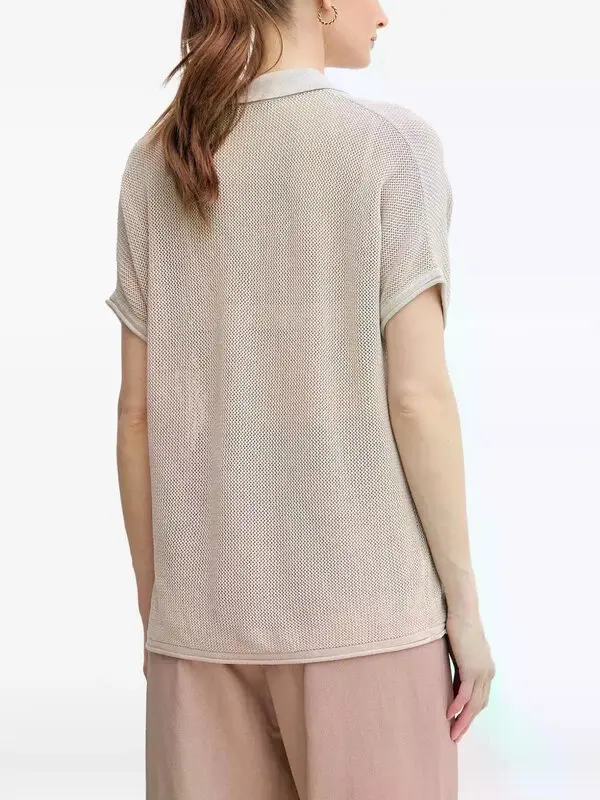 MARC AUREL Mesh Knit V-neck T-shirt