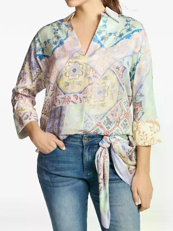 ELENA MIRÒ Patterned Patchwork Shirt