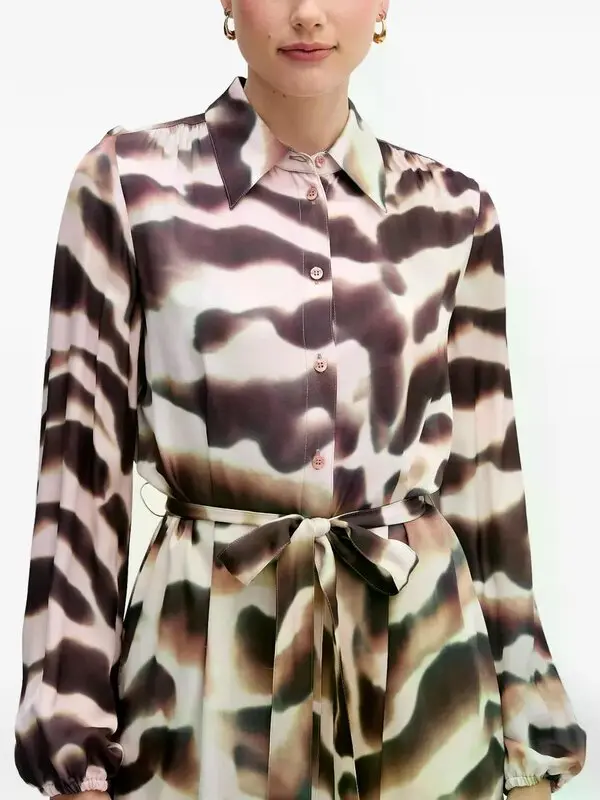 MARC AUREL Tie Dye Belted Midi Dress