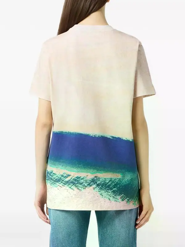 Blumarine Print Embroidered T-shirt - Neutrals