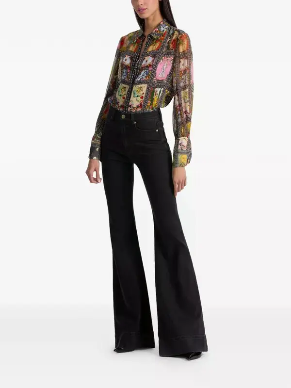Alice + Olivia Enchanted Tarot Print Button Shirt