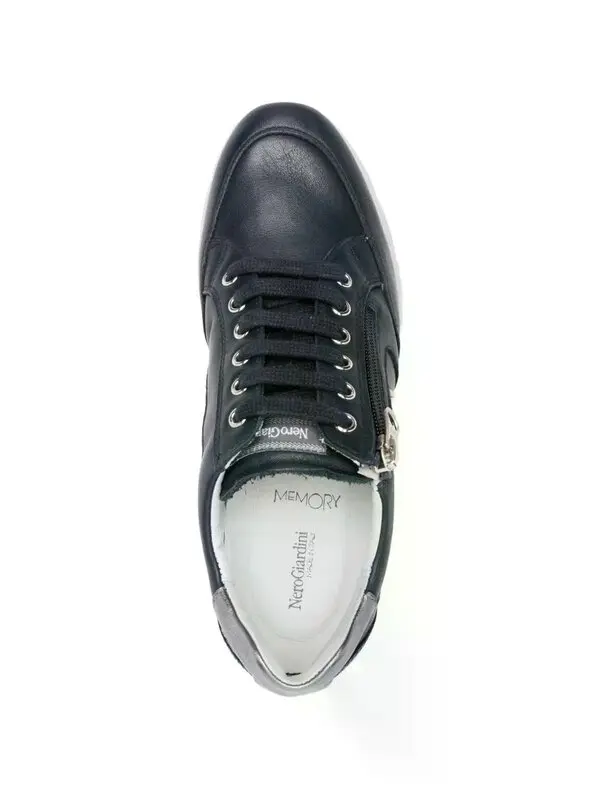 NEROGIARDINI Leather Zip Detail Sneakers