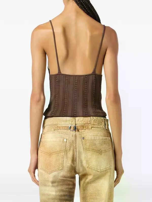 Blumarine Knit V-neck Top - Brown