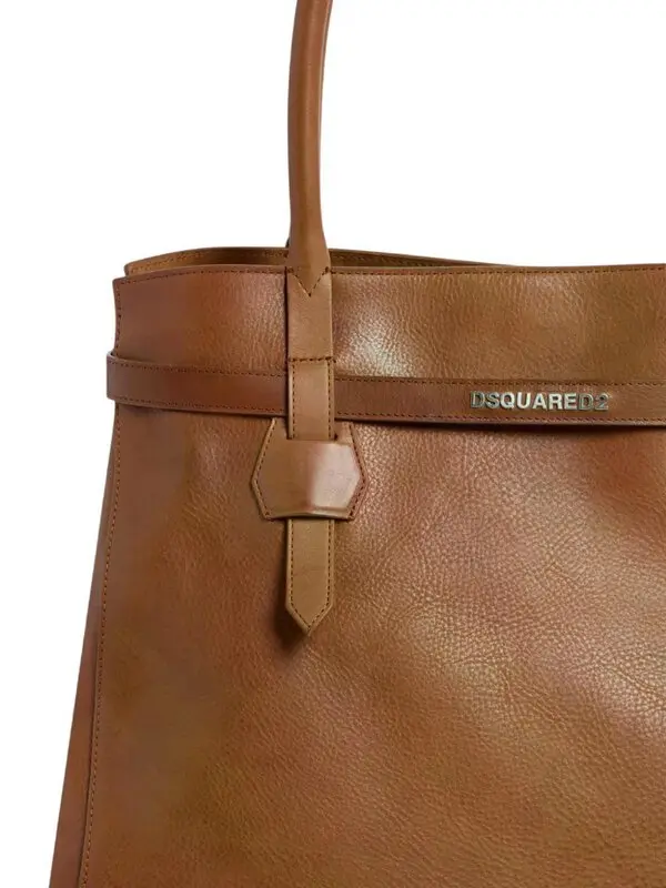 Dsquared2 Calf Leather Tote Bag - Brown
