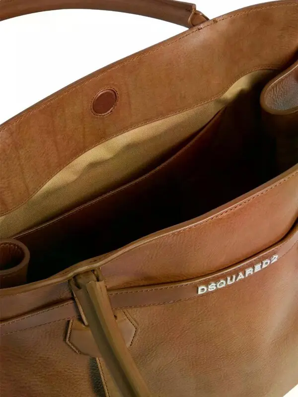 Dsquared2 Calf Leather Tote Bag - Brown