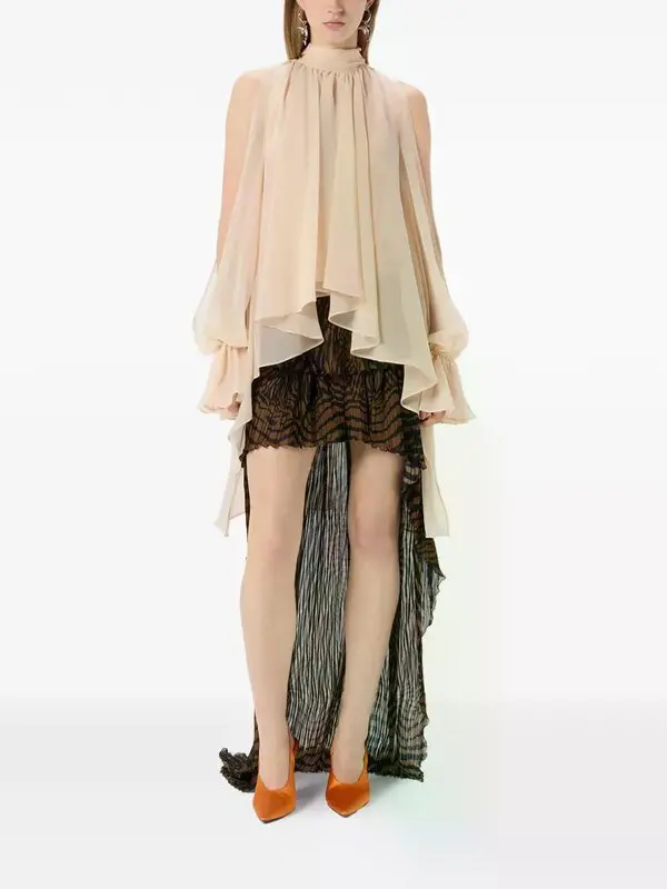 Blumarine Asymmetric Chiffon Blouse