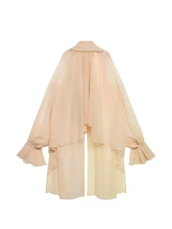 Blumarine Asymmetric Chiffon Blouse