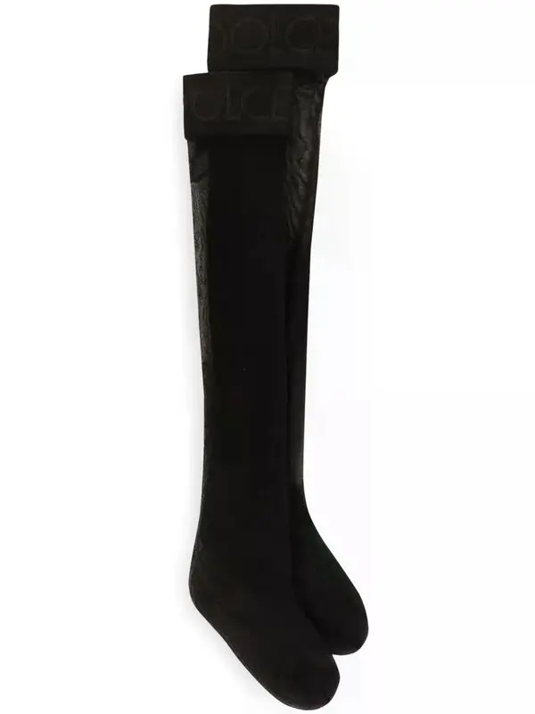 Dolce & Gabbana Logo Band Knee-high Stockings - Black