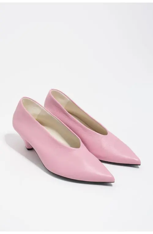 Bimba Y Lola Leather Mid-heel Court Shoe - Light Pink