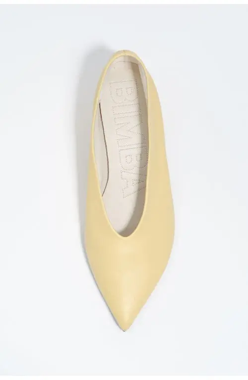 Bimba Y Lola Leather Mid-heel Court Shoe - Light Yellow
