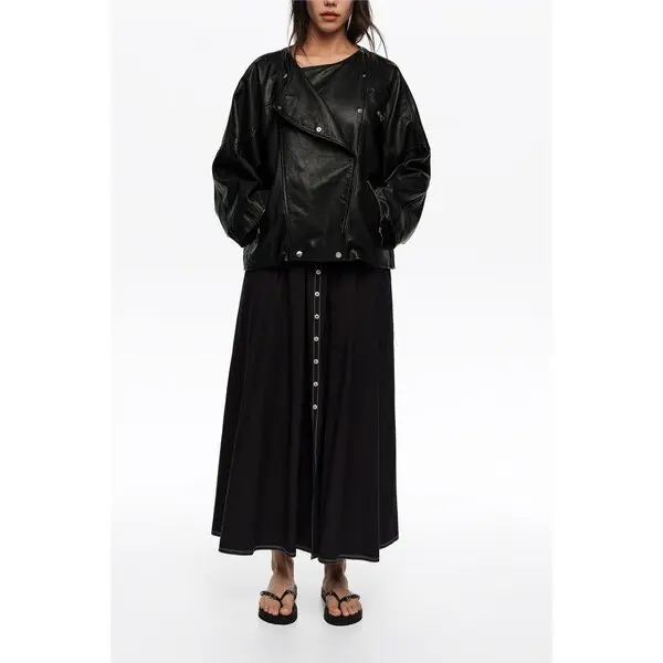 Bimba Y Lola A-line Midi Skirt With Button Details - Black