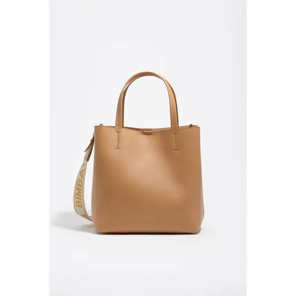 Bimba Y Lola Medium Leather Shoulder Bag - Hazelnut