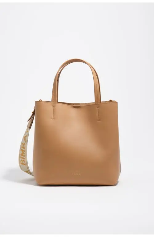 Bimba Y Lola Medium Leather Tote Bag With Magnetic Closure