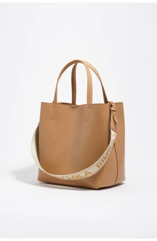Bimba Y Lola Medium Leather Tote Bag With Magnetic Closure