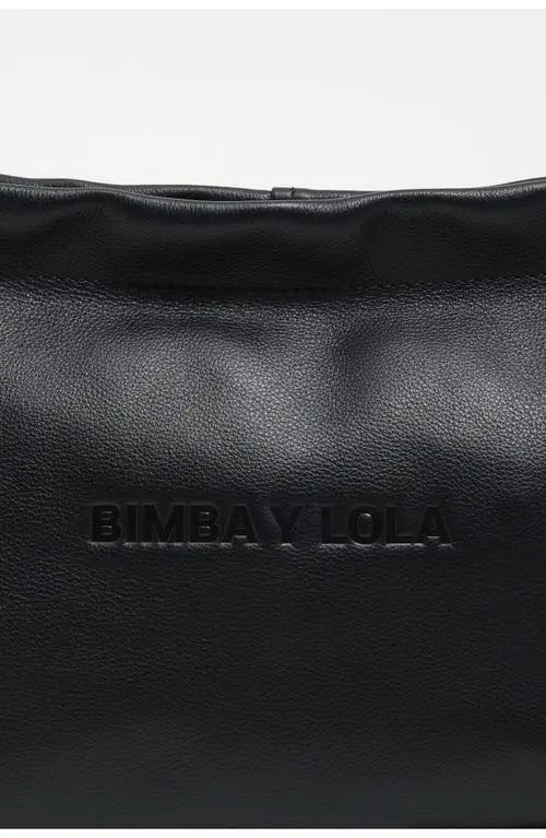 Bimba Y Lola Medium Leather Shoulder Bag - Black