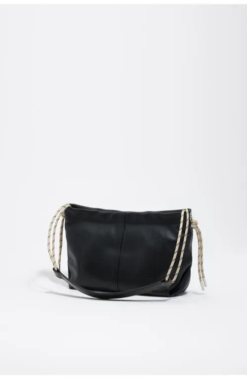 Bimba Y Lola Medium Leather Shoulder Bag - Black