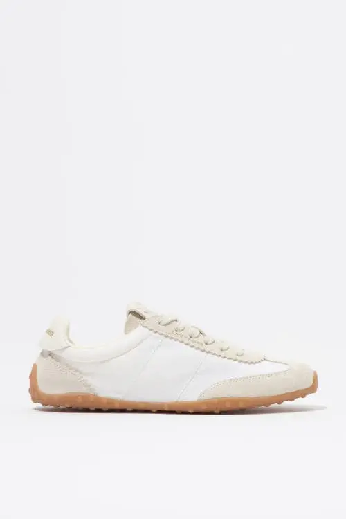 Bimba Y Lola Suede Nylon Sneakers - Off White