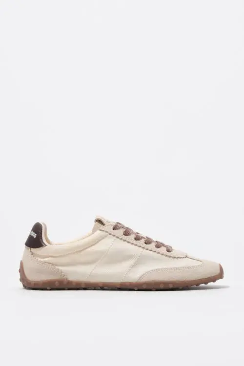 Bimba Y Lola Suede Nylon Sneakers - White