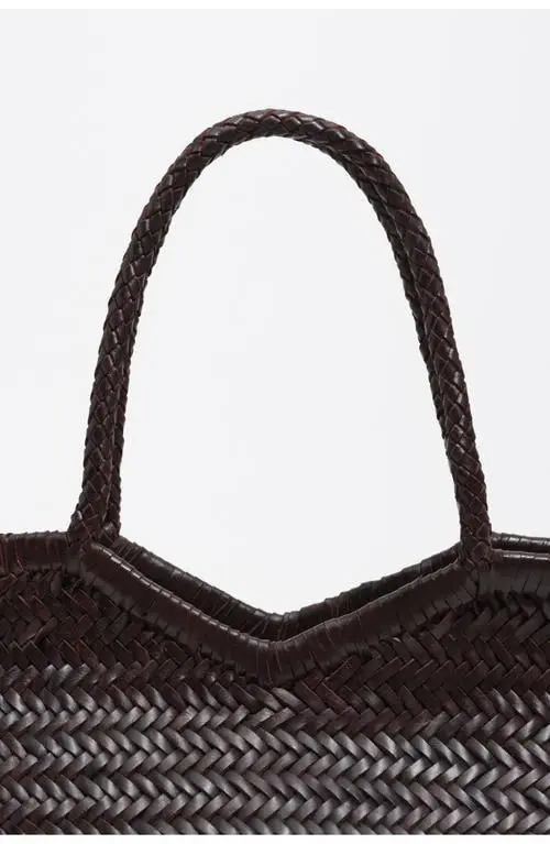 Bimba Y Lola Large Braided Leather Shopper Bag - Aubergine