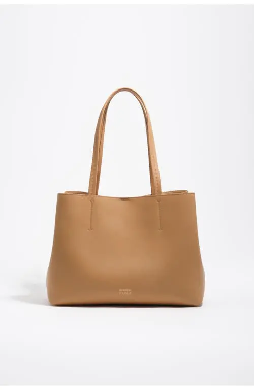 Bimba Y Lola Leather Shopper Bag - Hazelnut