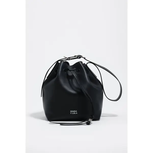 Bimba Y Lola Large Leather Bucket Bag - Dark Anthracite