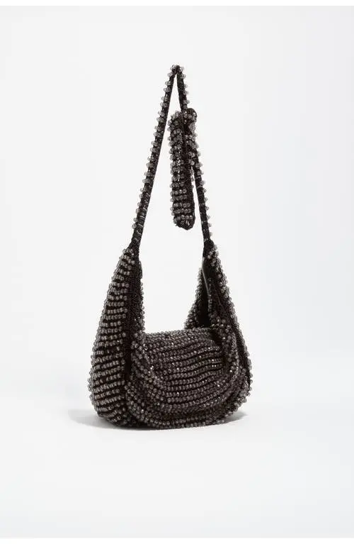 Bimba Y Lola Small Beaded Crochet Shoulder Bag
