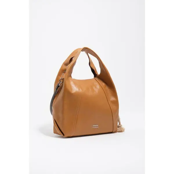 Bimba Y Lola Leather Handbag With Shoulder Strap - Moka
