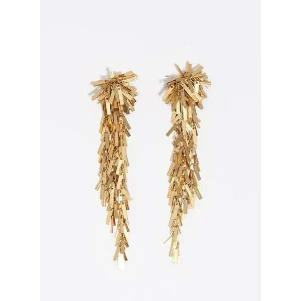 Bimba Y Lola Aged Chain Fringe Earrings - Gold