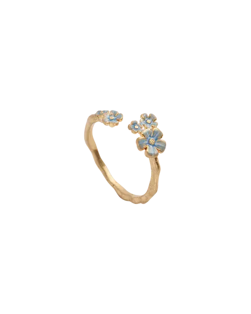 FABLE ENGLAND Forget Me Not Open Ring - Gold