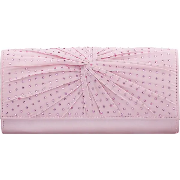 Nina Crystal Embellished Clutch - Icy Pink