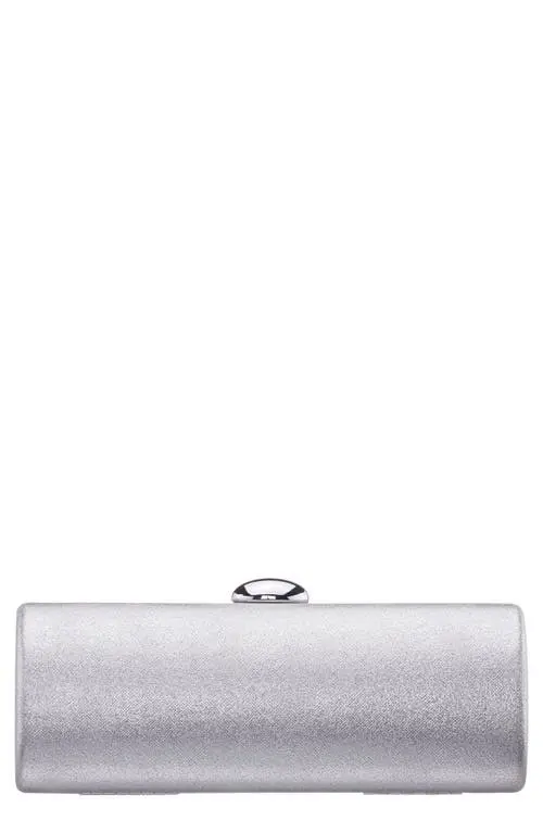 Nina Xandra Metallic Faux Leather Frame Clutch - Silver