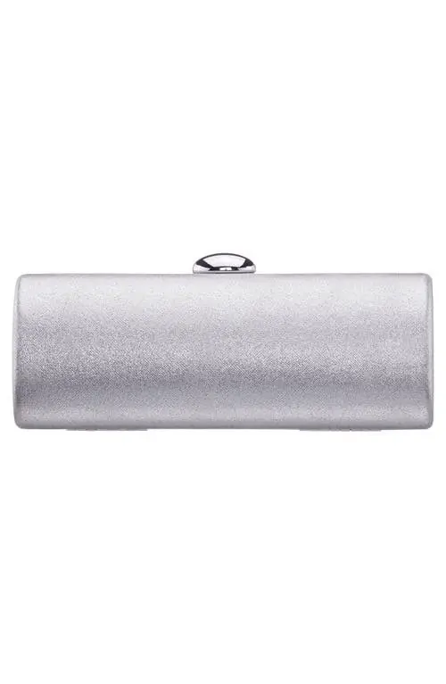 Nina Xandra Metallic Faux Leather Frame Clutch - Silver