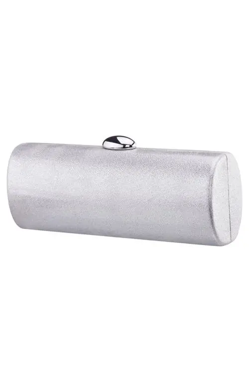 Nina Xandra Metallic Faux Leather Frame Clutch - Silver