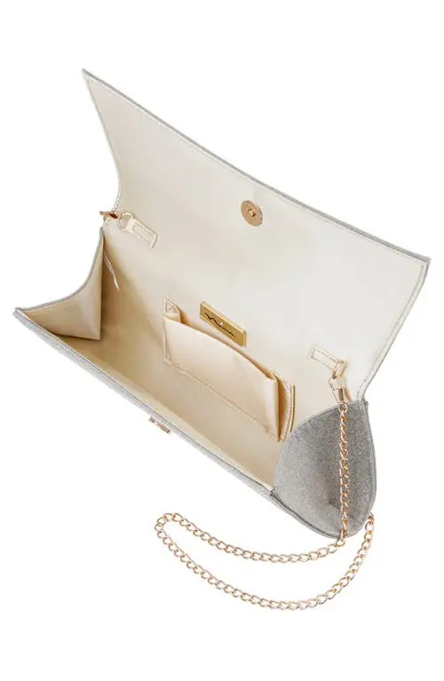 Nina Zoey Metallic Clutch - Platino