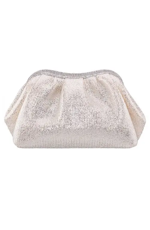 Nina Zayla Frame Clutch - Silver