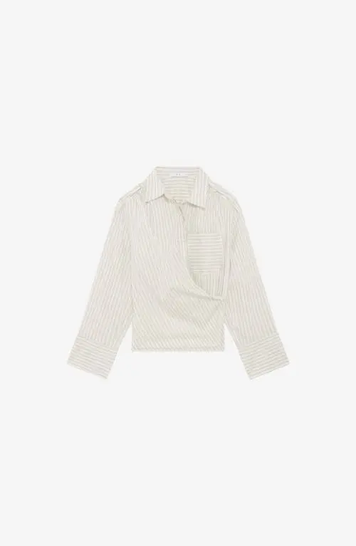 IRO PARIS Lace Poplin Wrap Shirt