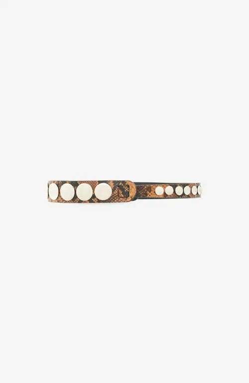 IRO PARIS Crescendo Studded Belt - Black/cognac