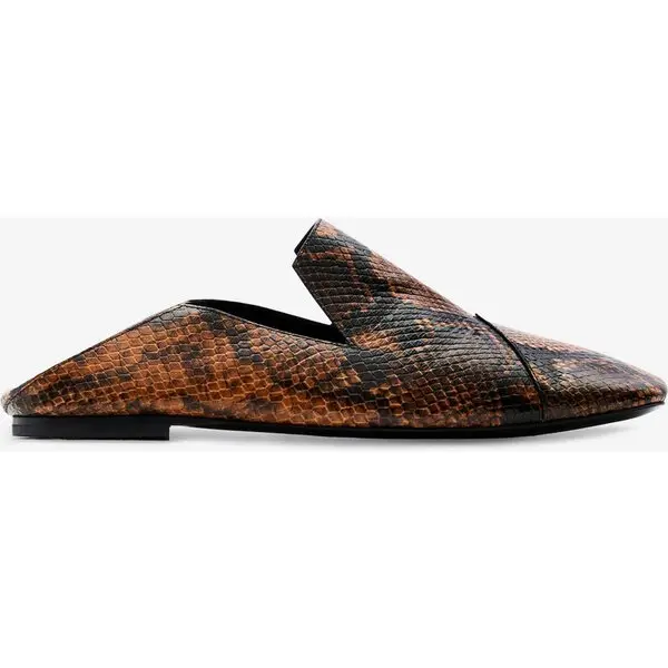 IRO PARIS Python Tuxedo Flat - Black/cognac