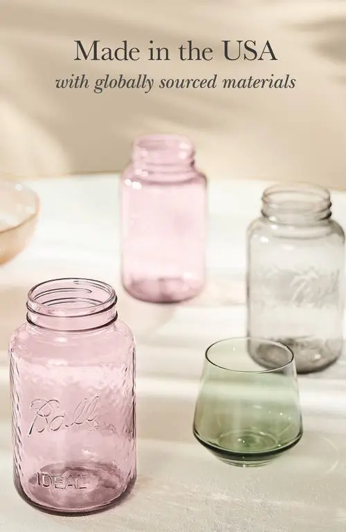 BALL Vintage Glass Mason Jars, 32 Ounce - Rose