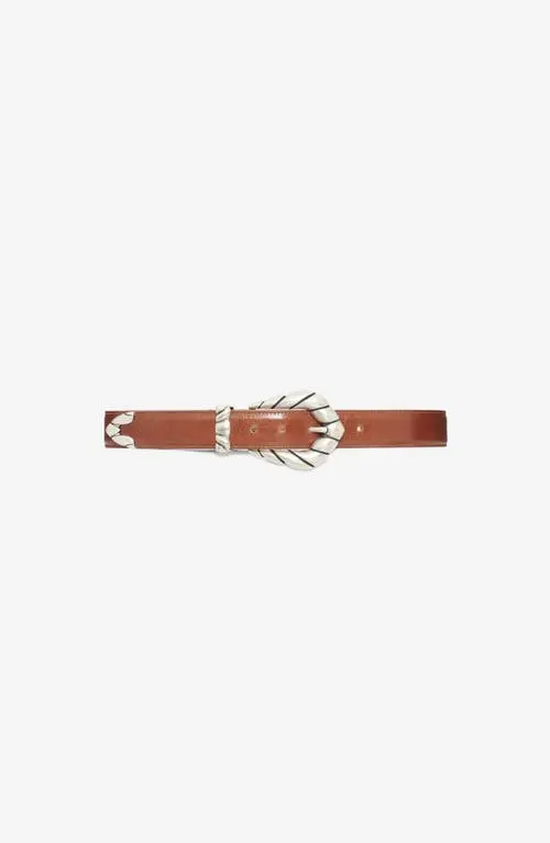 IRO PARIS Embella Leather Belt - Cognac