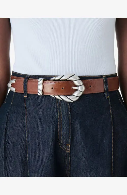 IRO PARIS Embella Leather Belt - Cognac